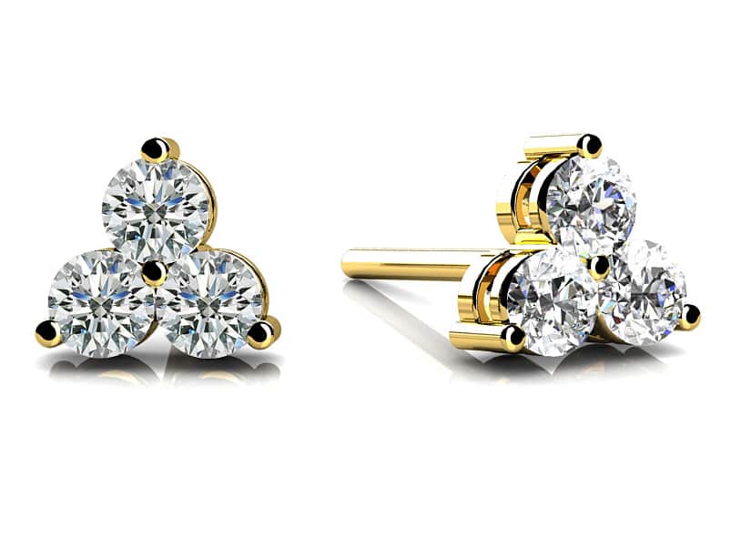 Trillium Diamond Studs Available In Platinum Or Gold – Angel Timepieces